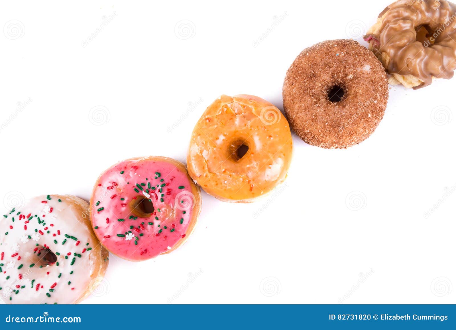 Frosted Donut Lineup Shallow Depth of Field Stock Photo - Image of ...