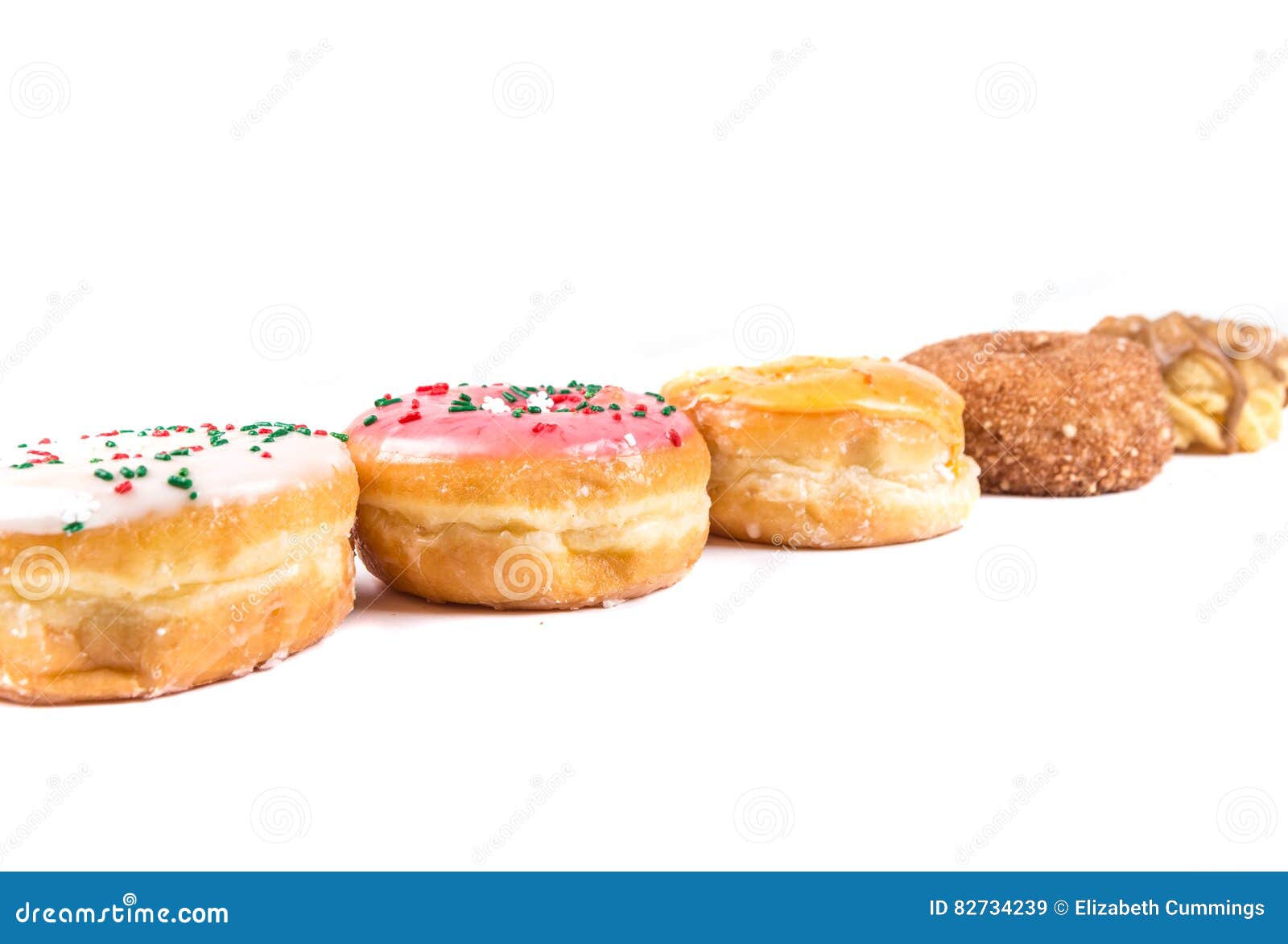 Frosted donut lineup stock image. Image of breakfast - 82734239