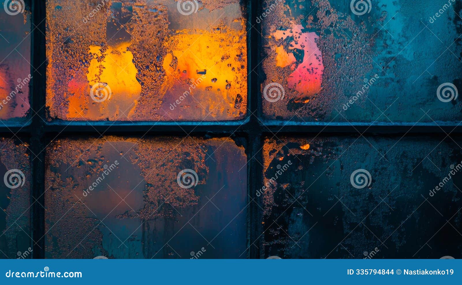 Frosted Glass Window with Colorful Abstract Background Stock Photo ...