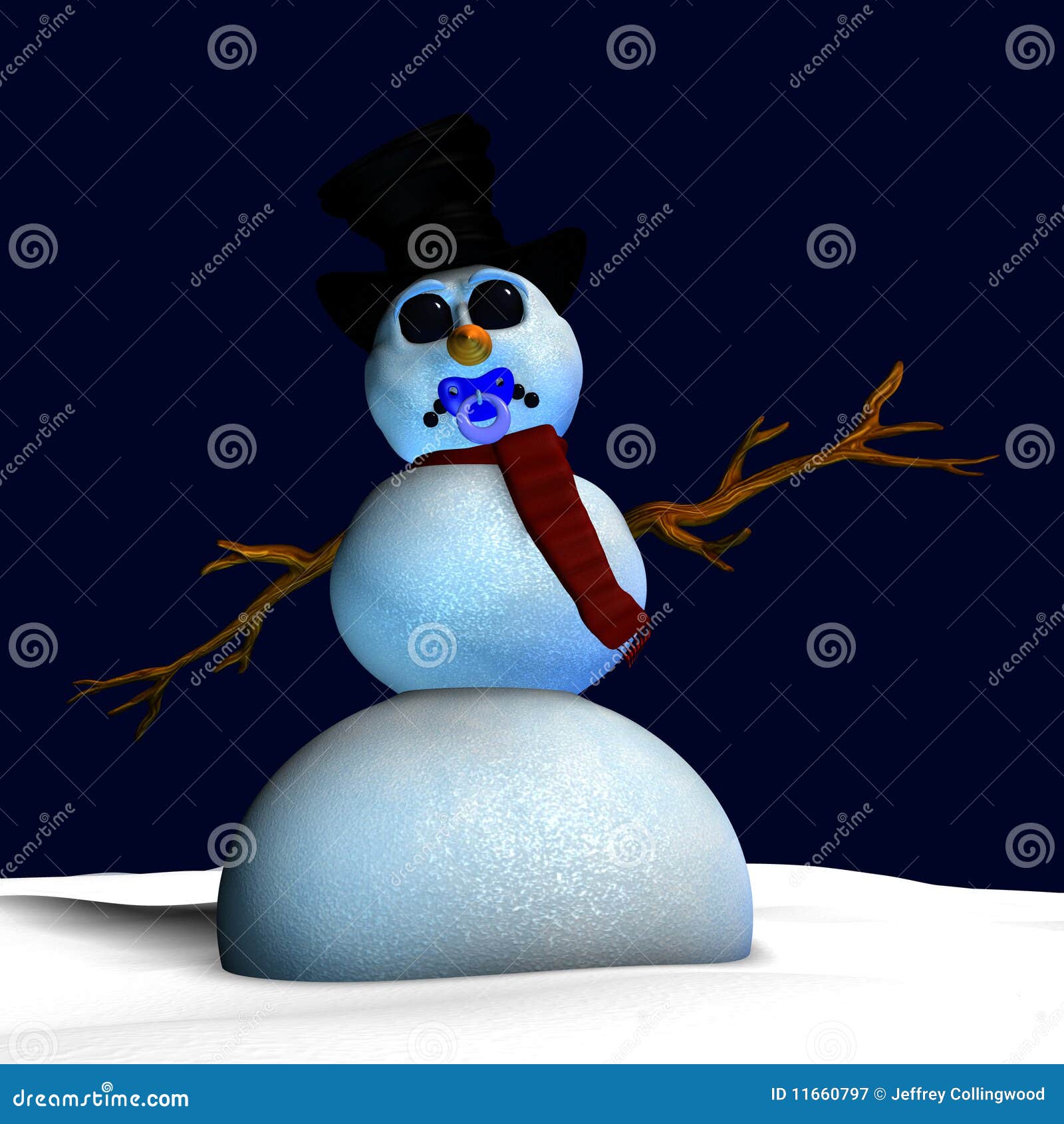 Frosted the Snowman Pacifier Stock Illustration - Illustration of ...