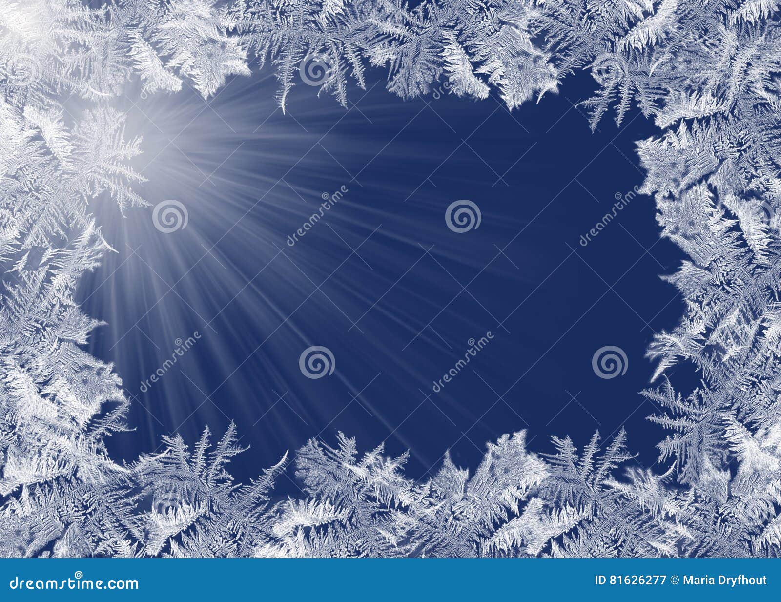 Frosty border on blue stock image. Image of border, pattern - 81626277