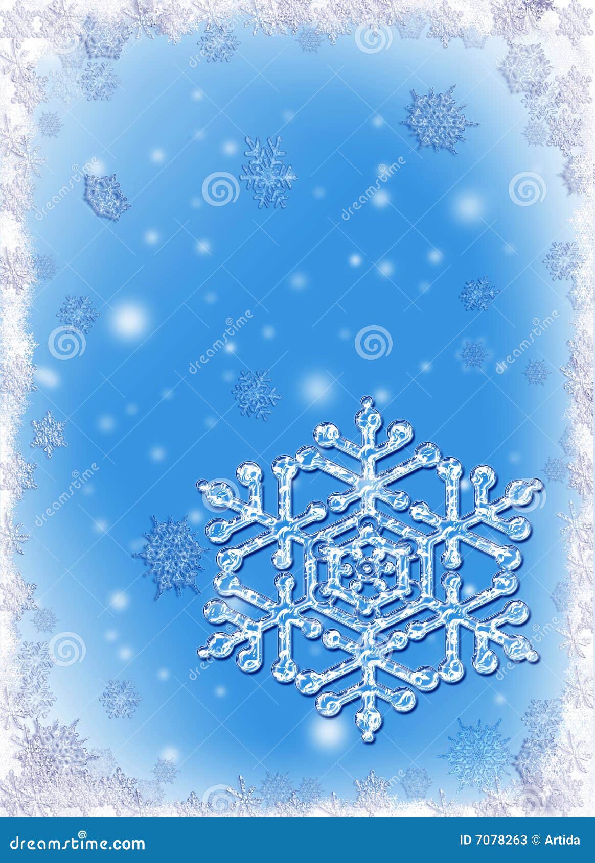 Frosty Christmas Frame with Snowflakes Stock Illustration ...