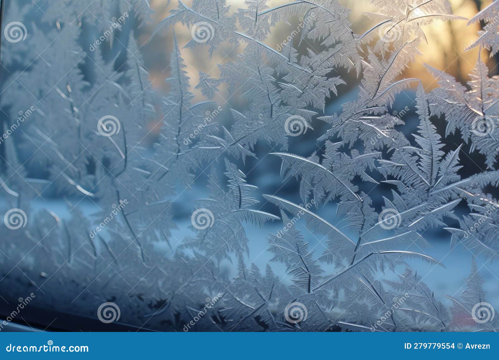 Frosty Drawings on the Window in Winter, Generative AI Stock ...