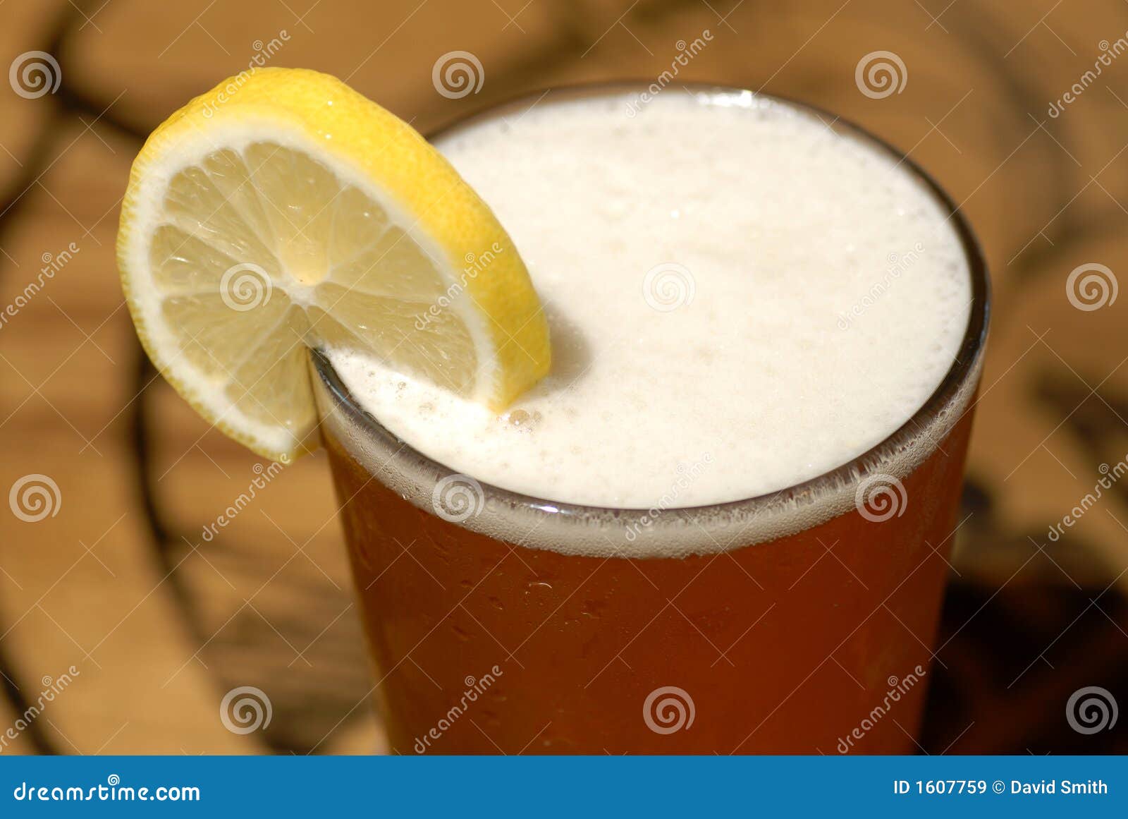 Frosty Glass of Beer with Lemon Slice Stock Image - Image of restaurant ...