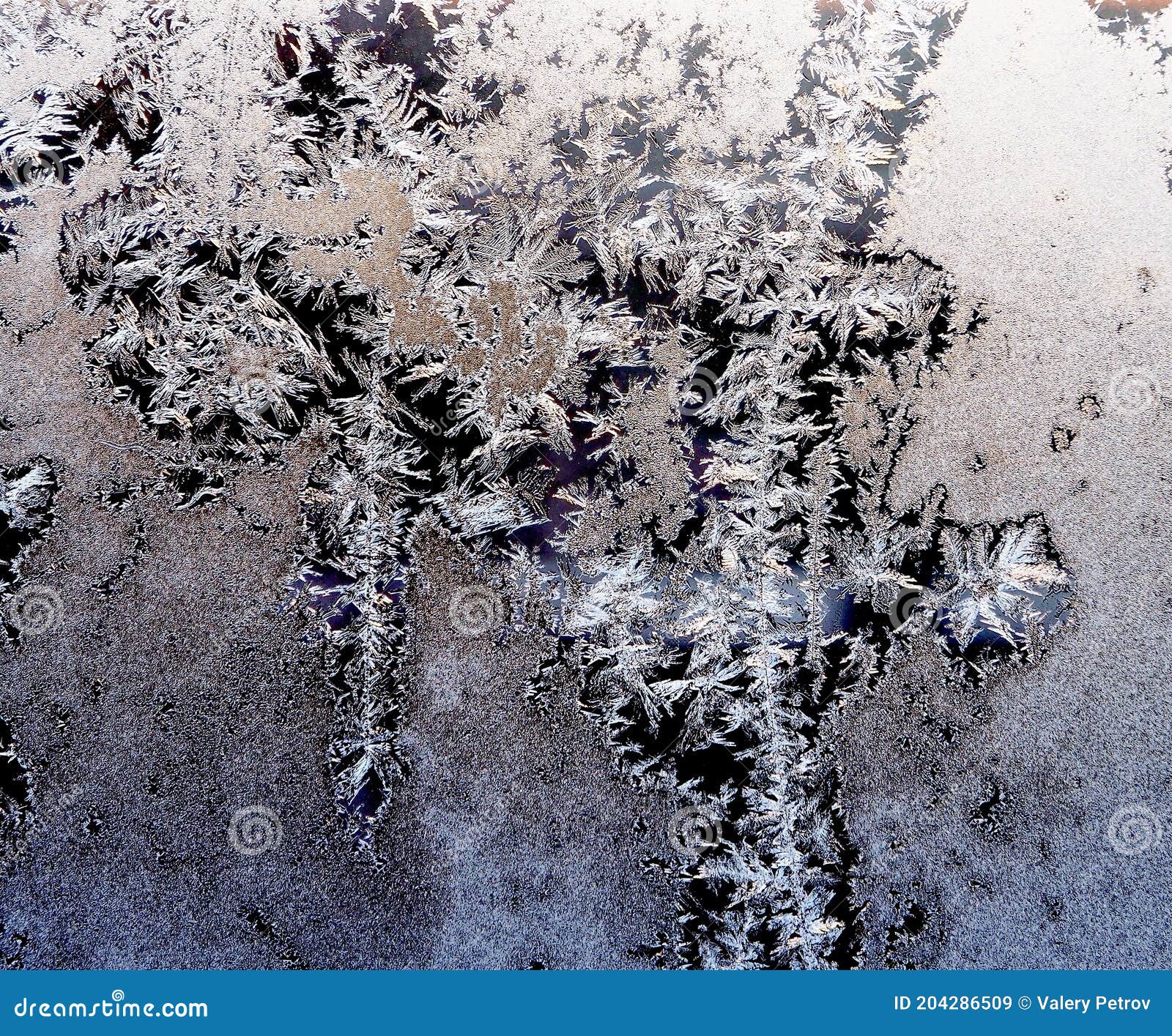 Texture of Frosty Patterns on the Winter Window Stock Image - Image of ...
