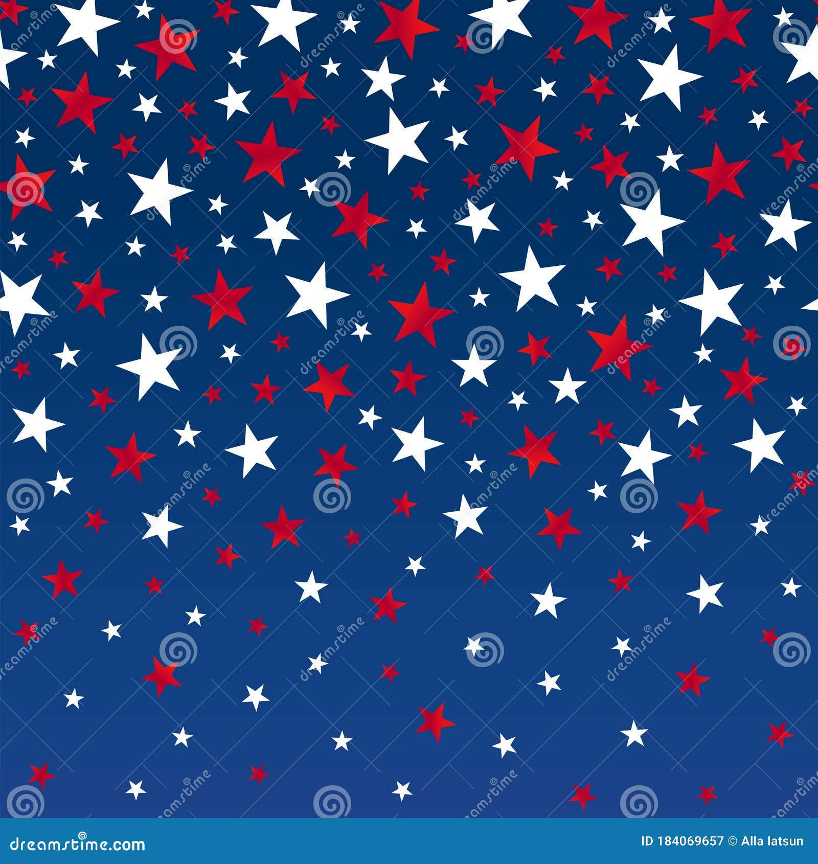 Falling Stars in Colors of an American Flag on a Seamless Blue ...