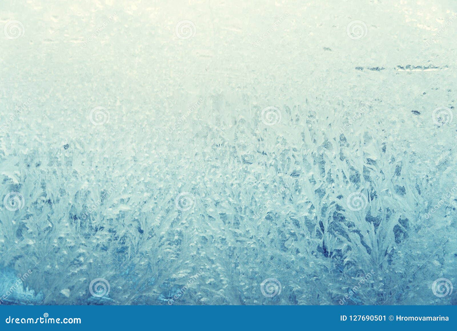Frosty Pattern on the Glass, Light Blue. Stock Image - Image of ...