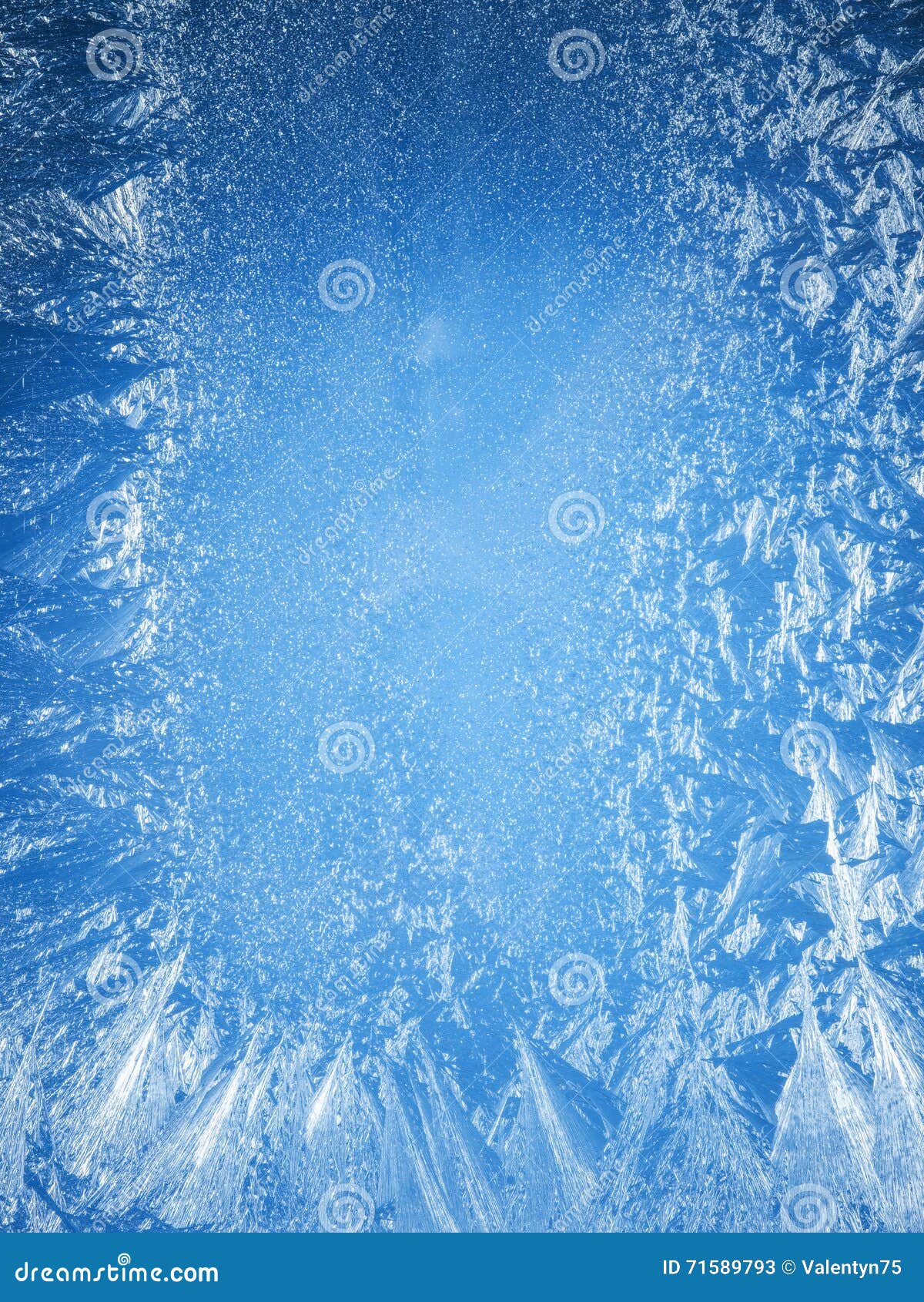 Frosty Patterns on a Edge of a Frozen Window. Stock Image - Image of ...