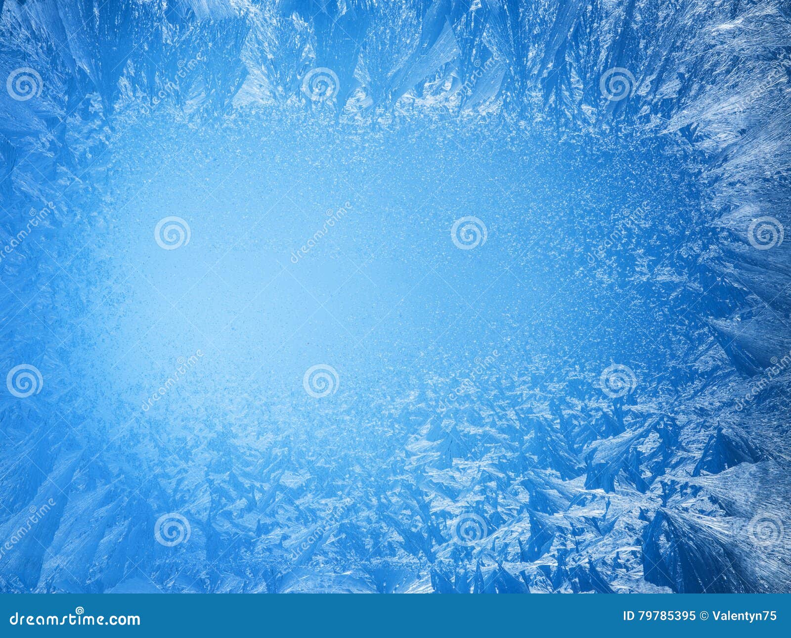 Frosty Patterns on a Edge of a Frozen Window. Stock Image - Image of ...