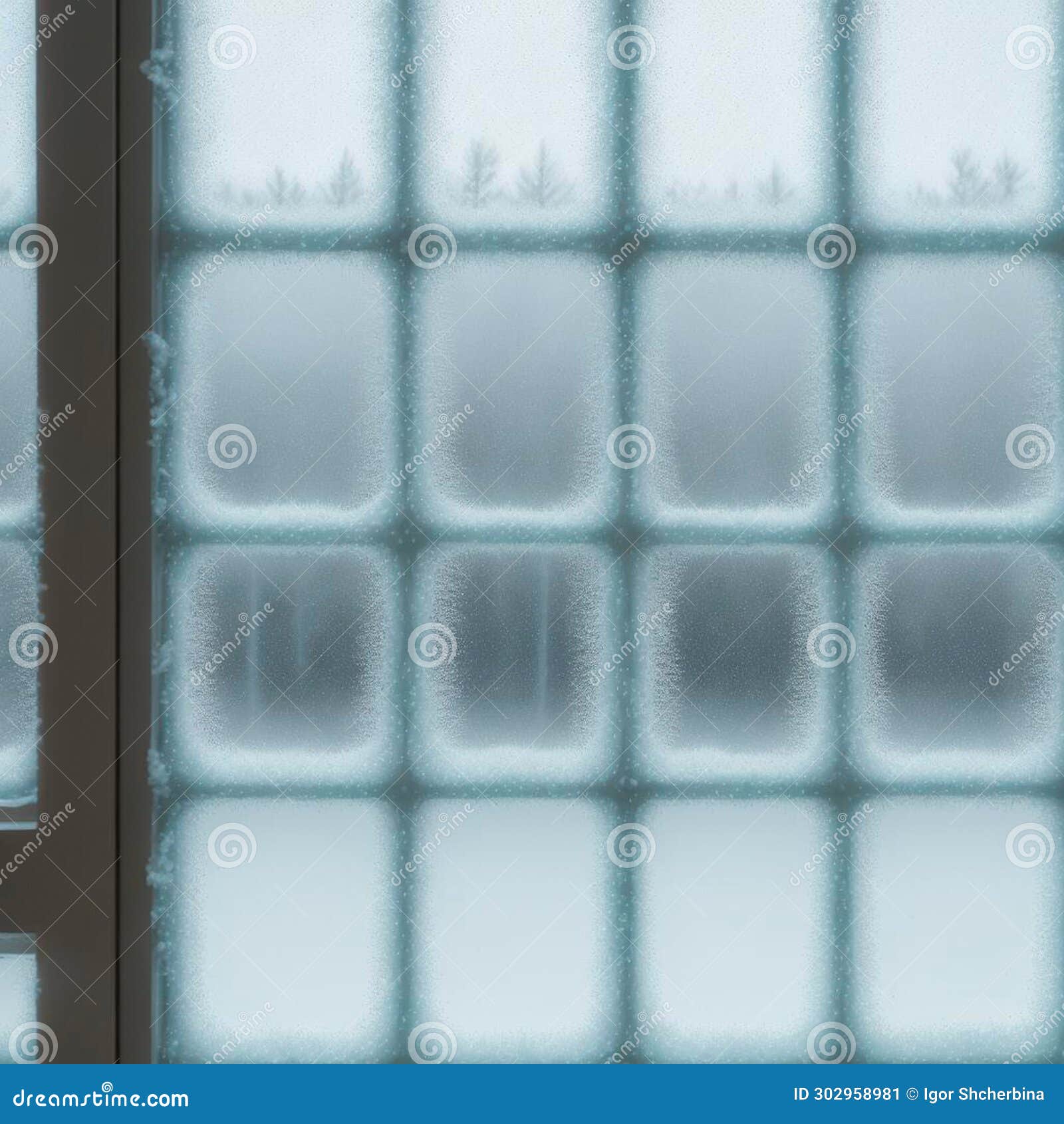 Frosty Patterns on the Window, Digital Art Stock Illustration ...