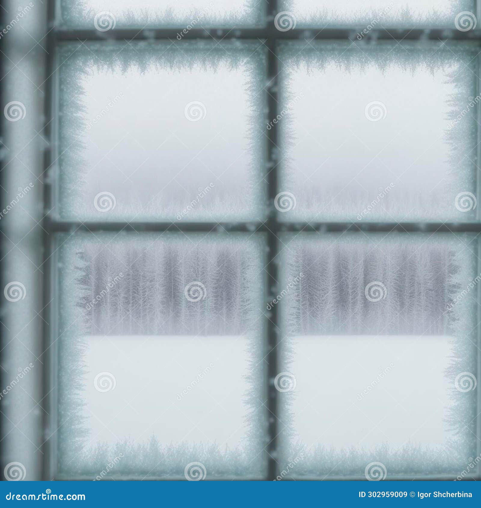 Frosty Patterns on the Window, Digital Art Stock Illustration ...