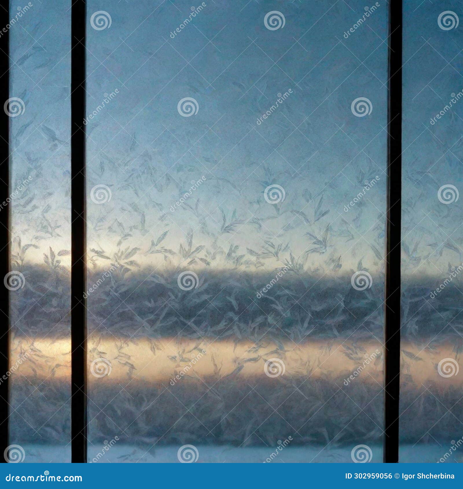 Frosty Patterns on the Window, Digital Art Stock Illustration ...