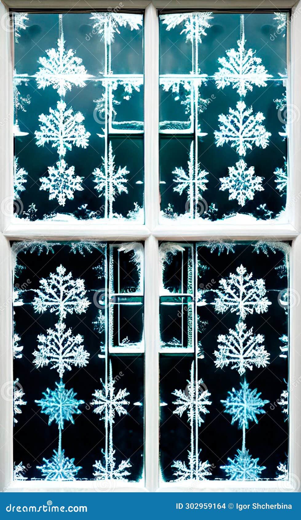 Frosty Patterns on the Window, Digital Art Stock Illustration ...