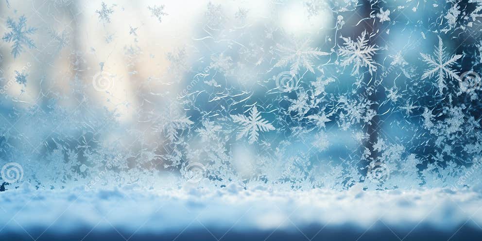 Frosty Patterns on the Window, Drawings on the Windows. Generative AI ...