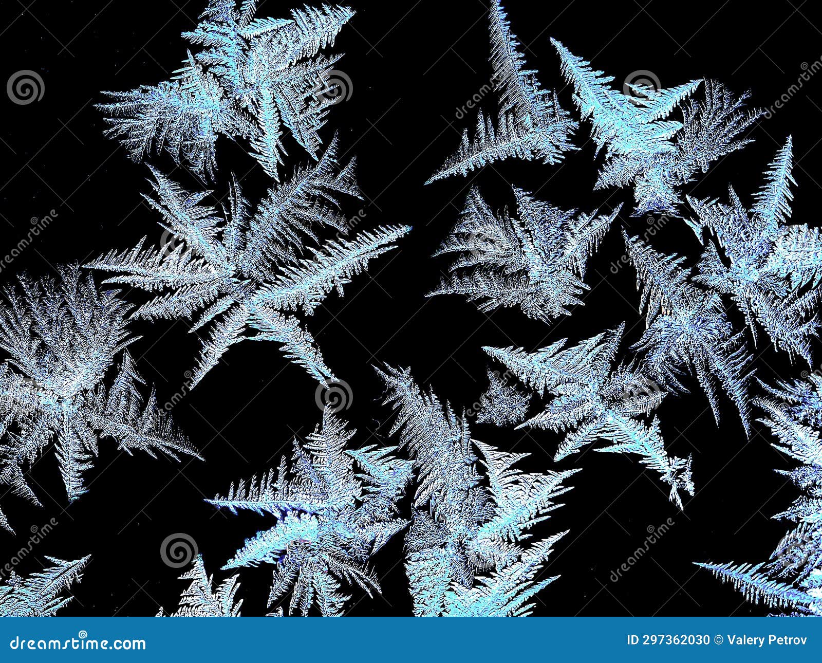 Frosty Patterns on the Window Glass on a Dark Background Stock Photo ...
