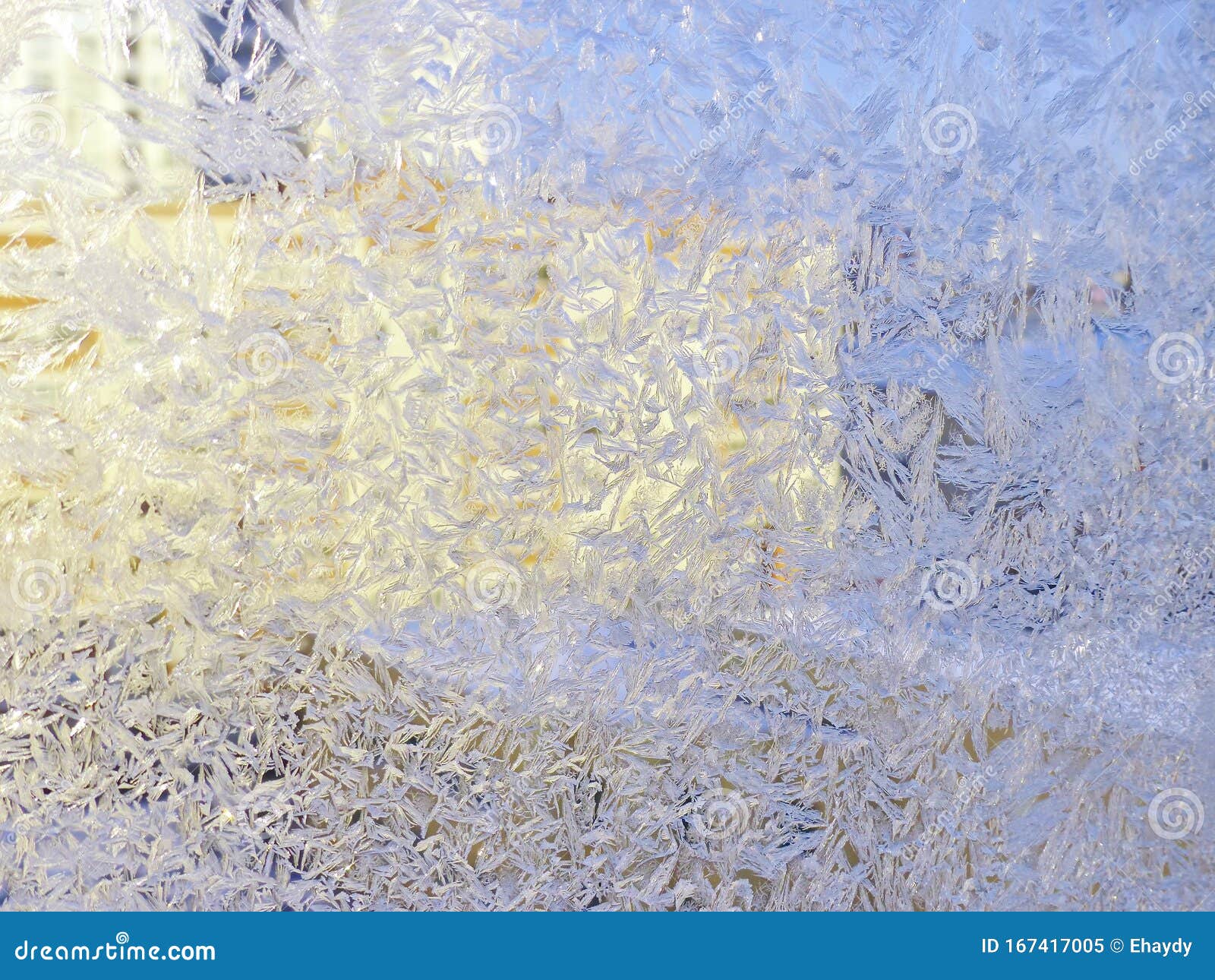 Frosty Patterns on the Window. Nature Draws. at Night There Was a ...