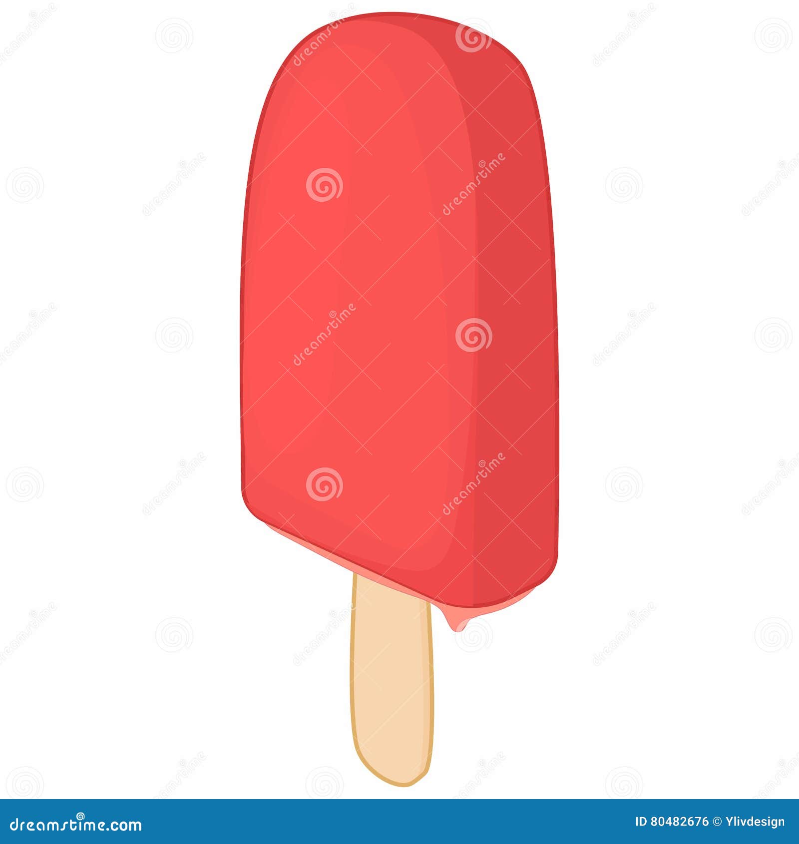Frosty Red Fruit Popsicle Icon, Cartoon Style Stock Vector ...