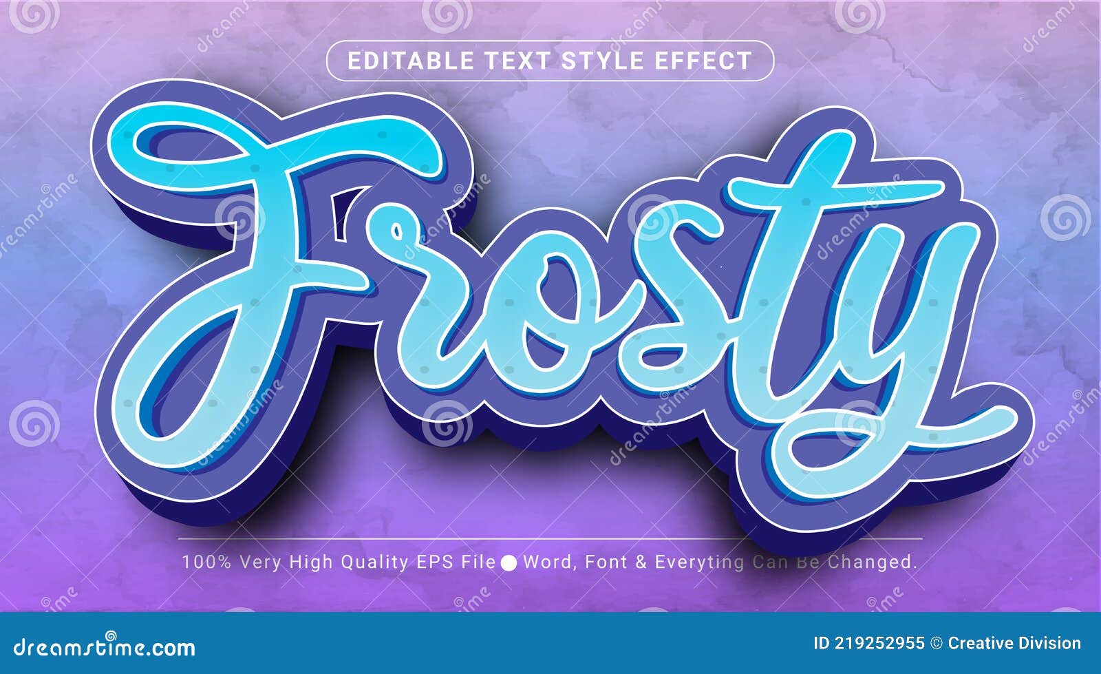 Frosty Text Effect on Watercolor Canvas, Editable Text Effect Stock ...