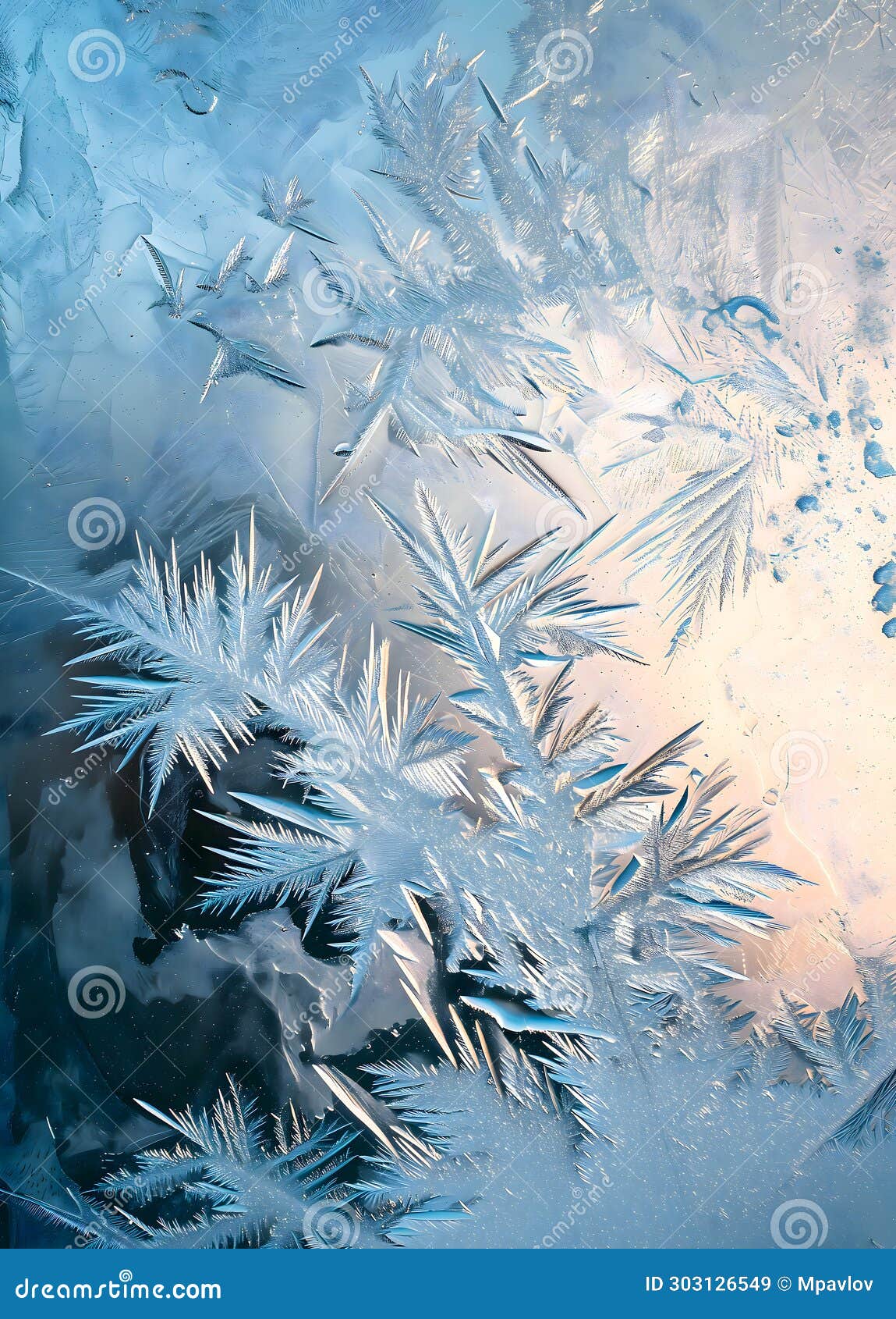 Frosty Window with Patterns Stock Illustration - Illustration of snow ...
