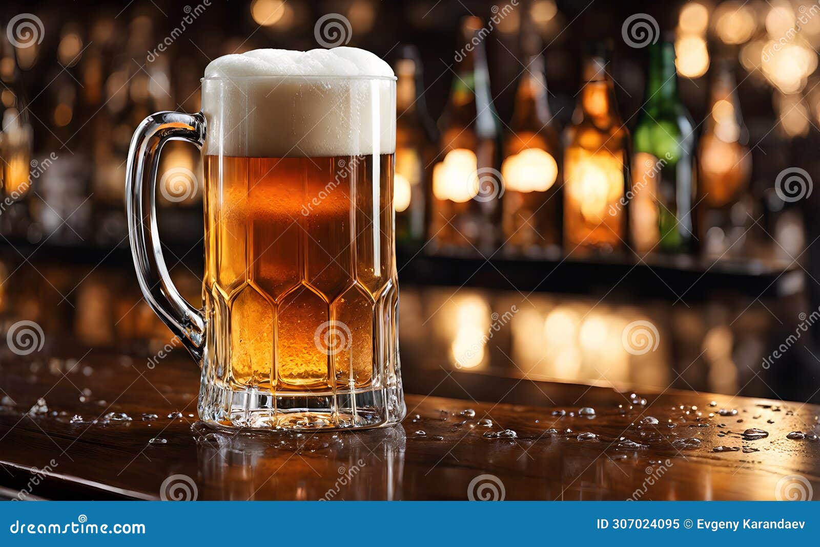 Frothy Beer Being Poured into a Chilled Glass Stock Illustration ...