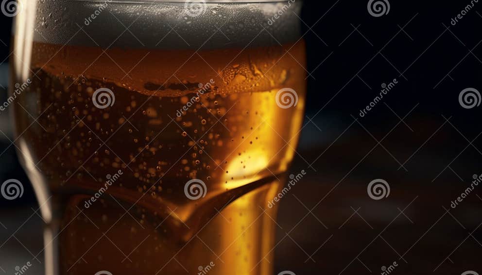 Frothy Beer in Cold Pint Glass, Refreshing and Thirst Quenching ...
