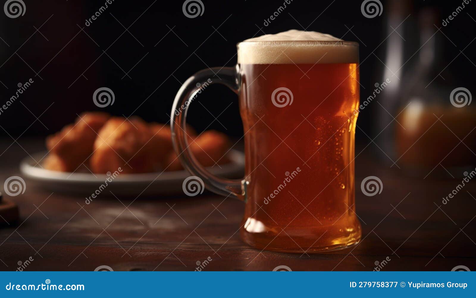 Frothy Beer in Rustic German Pub, Refreshing and Ice Cold Generated by ...
