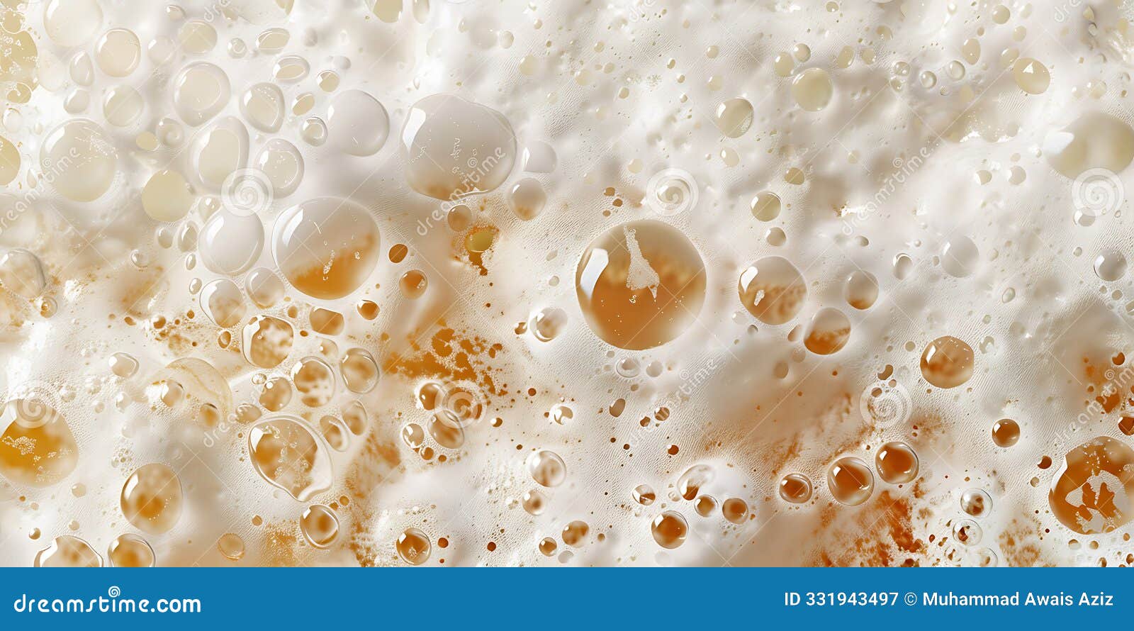 Frothy Delight: Beer with Foam Bubbles Texture Background, Golden Brew ...