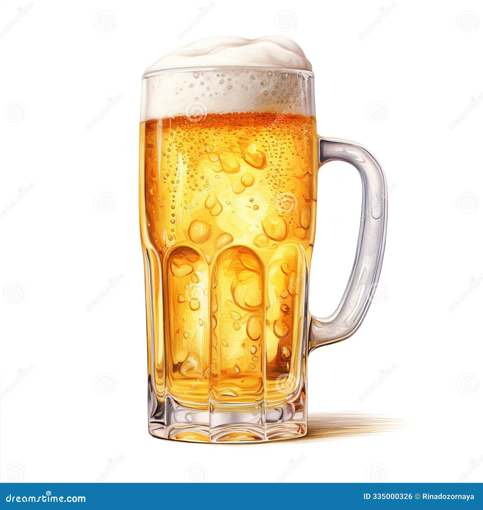 A Frothy Draft Beer in a Clear Glass, Emphasizing Its Golden Color and ...