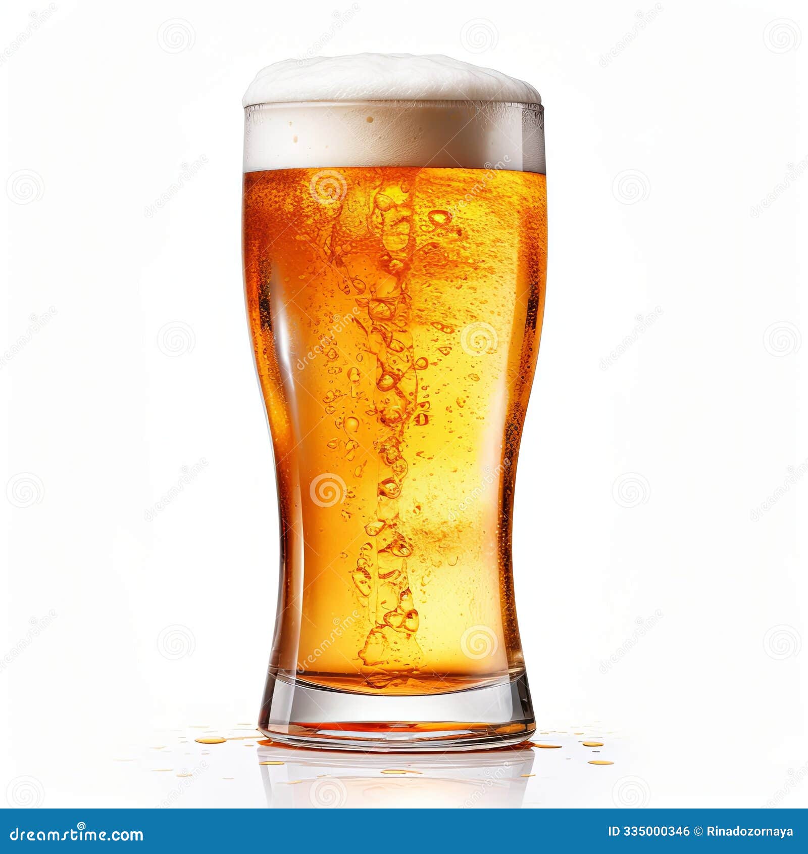 A Frothy Draft Beer in a Clear Glass, Emphasizing Its Golden Color and ...