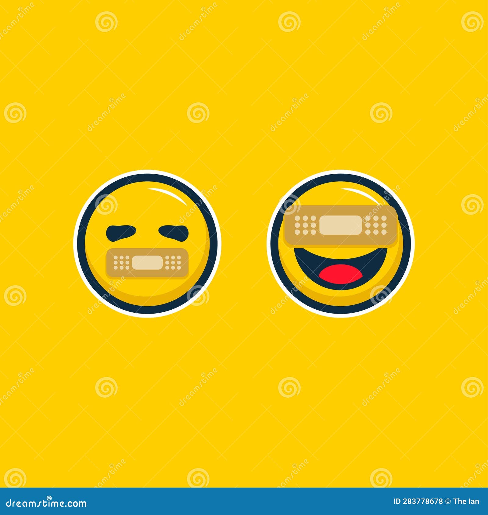 Frown and happy emoji stock vector. Illustration of sulky - 283778678