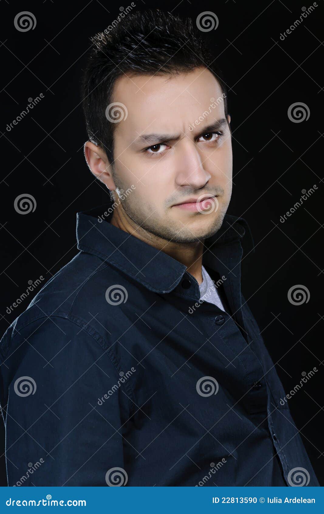 Frown man stock photo. Image of black, teen, attractive - 22813590