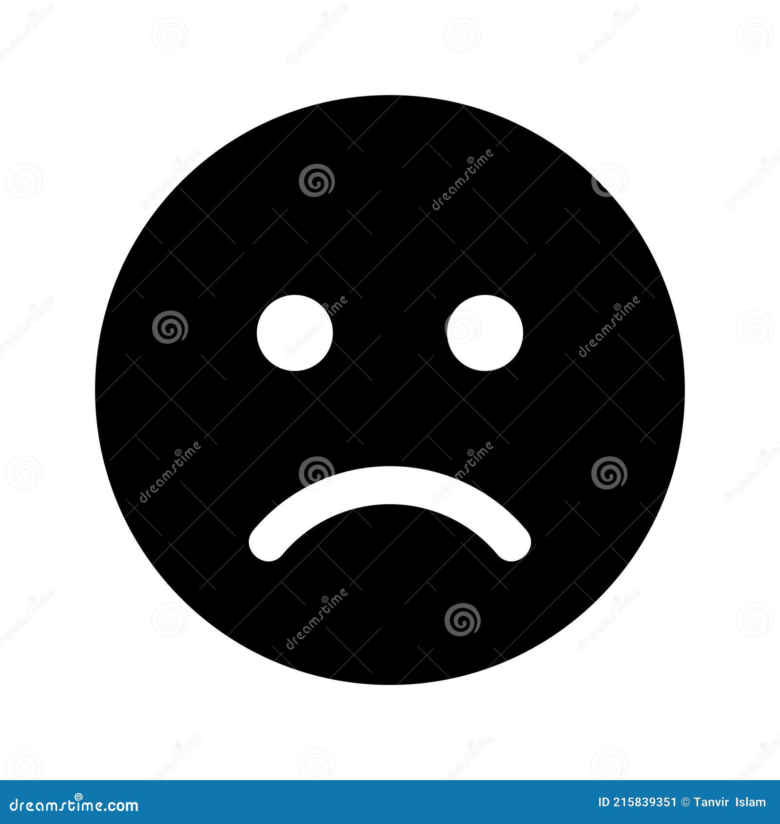Frown Vector Icon stock vector. Illustration of unhappy - 215839351