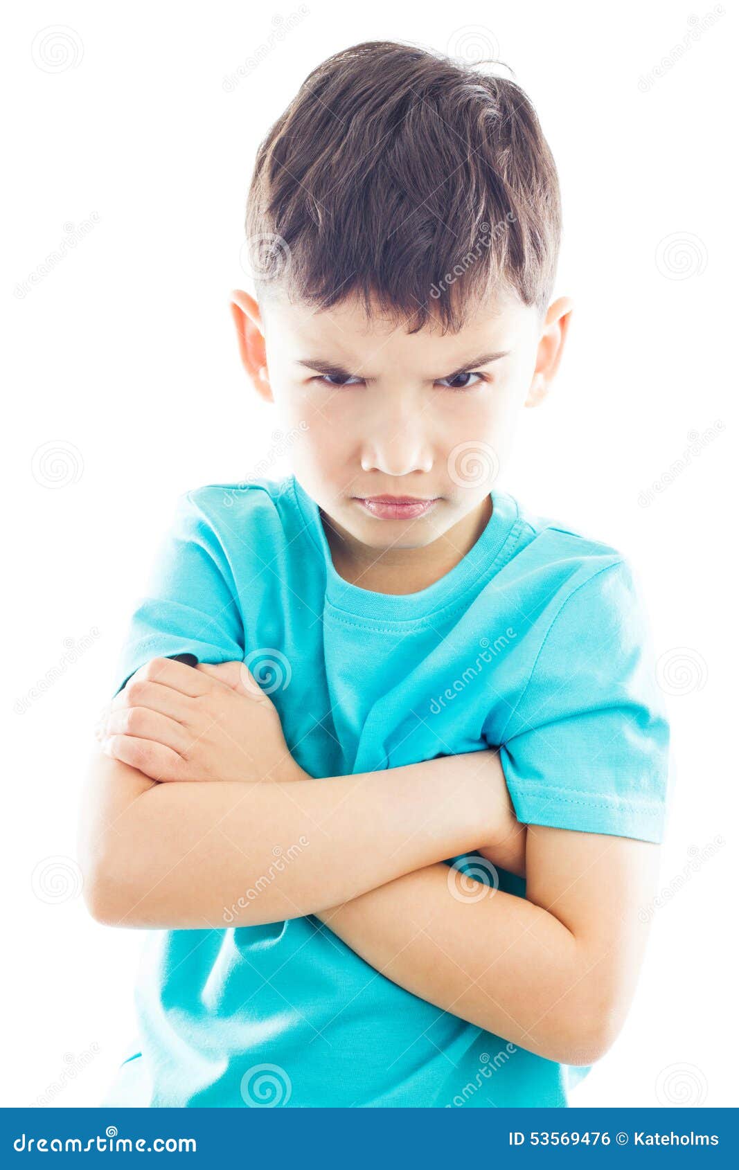 Frowned boy stock photo. Image of arms, isolated, beauty - 53569476