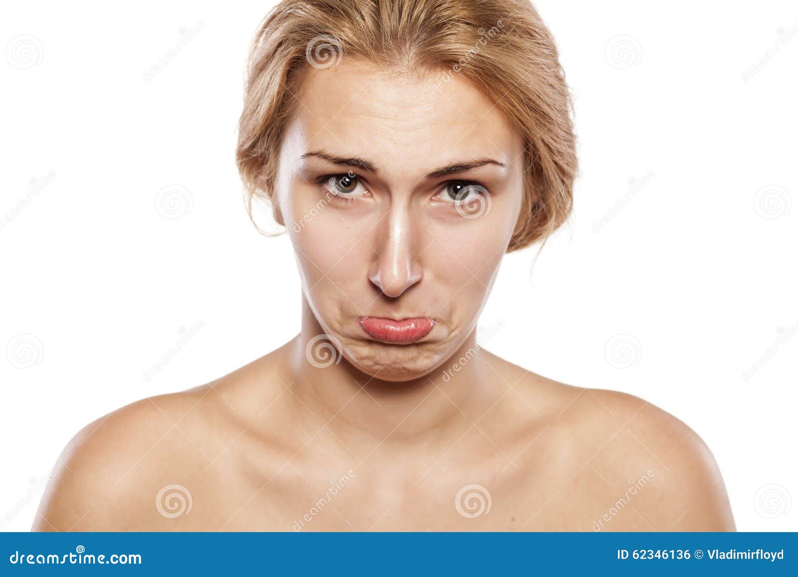 Frowning face stock photo. Image of hair, sadness, adult - 62346136
