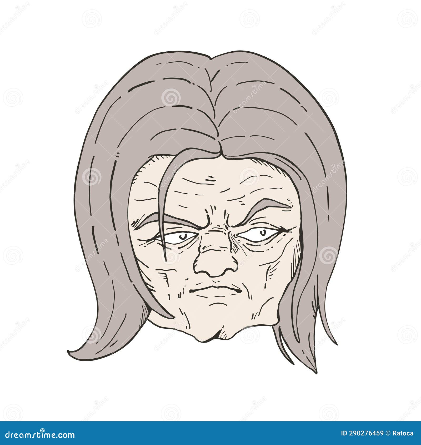 Frowning man draw stock vector. Illustration of interesting - 290276459