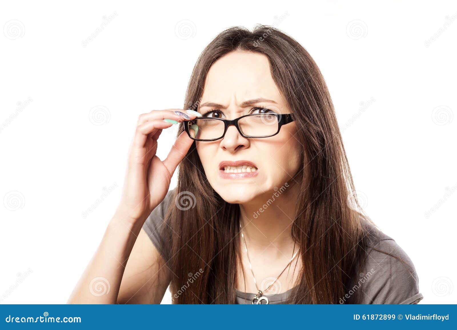 Frowning woman stock image. Image of frown, girl, hair - 61872899