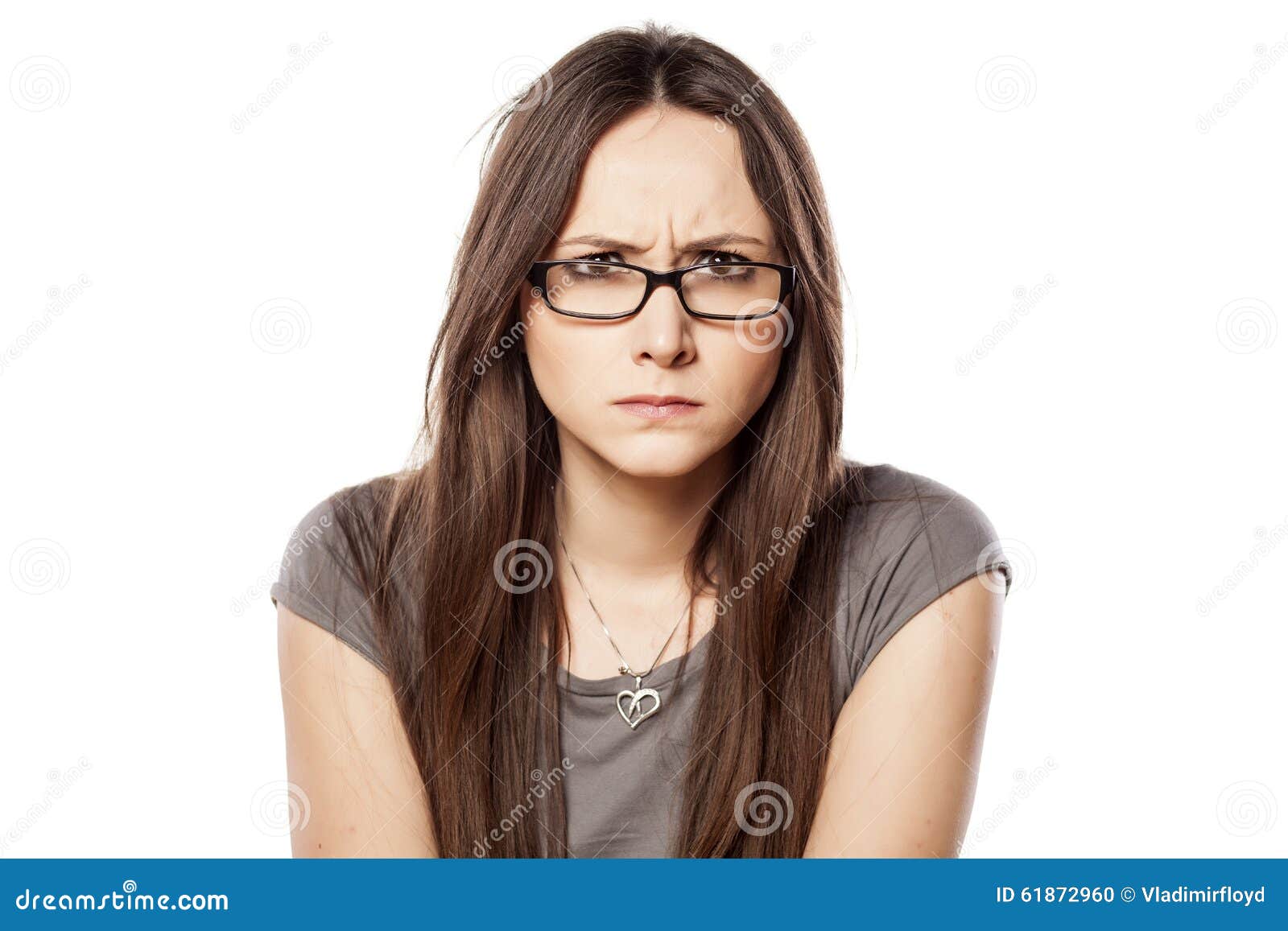 Frowning woman stock photo. Image of frown, girl, portrait - 61872960