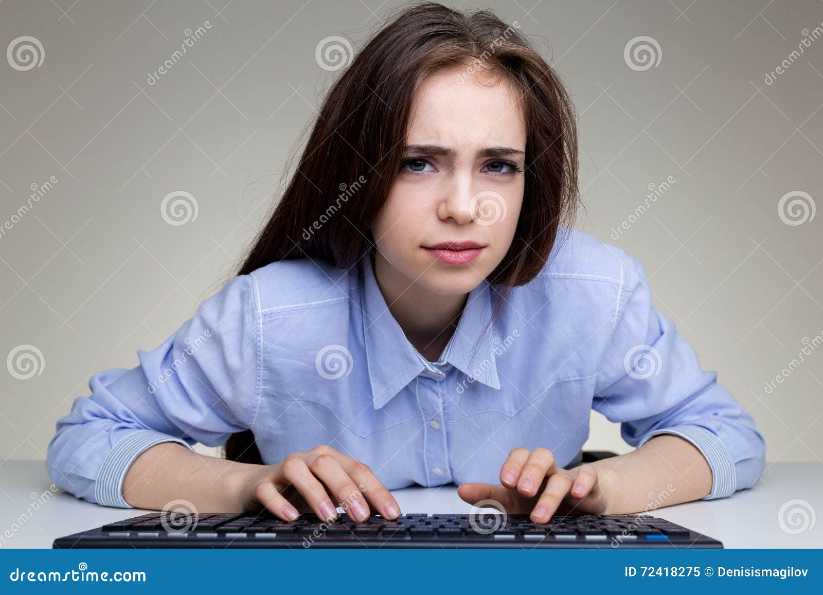 Frowning Woman Covering Her Ears With Hands Royalty-Free Stock Image ...