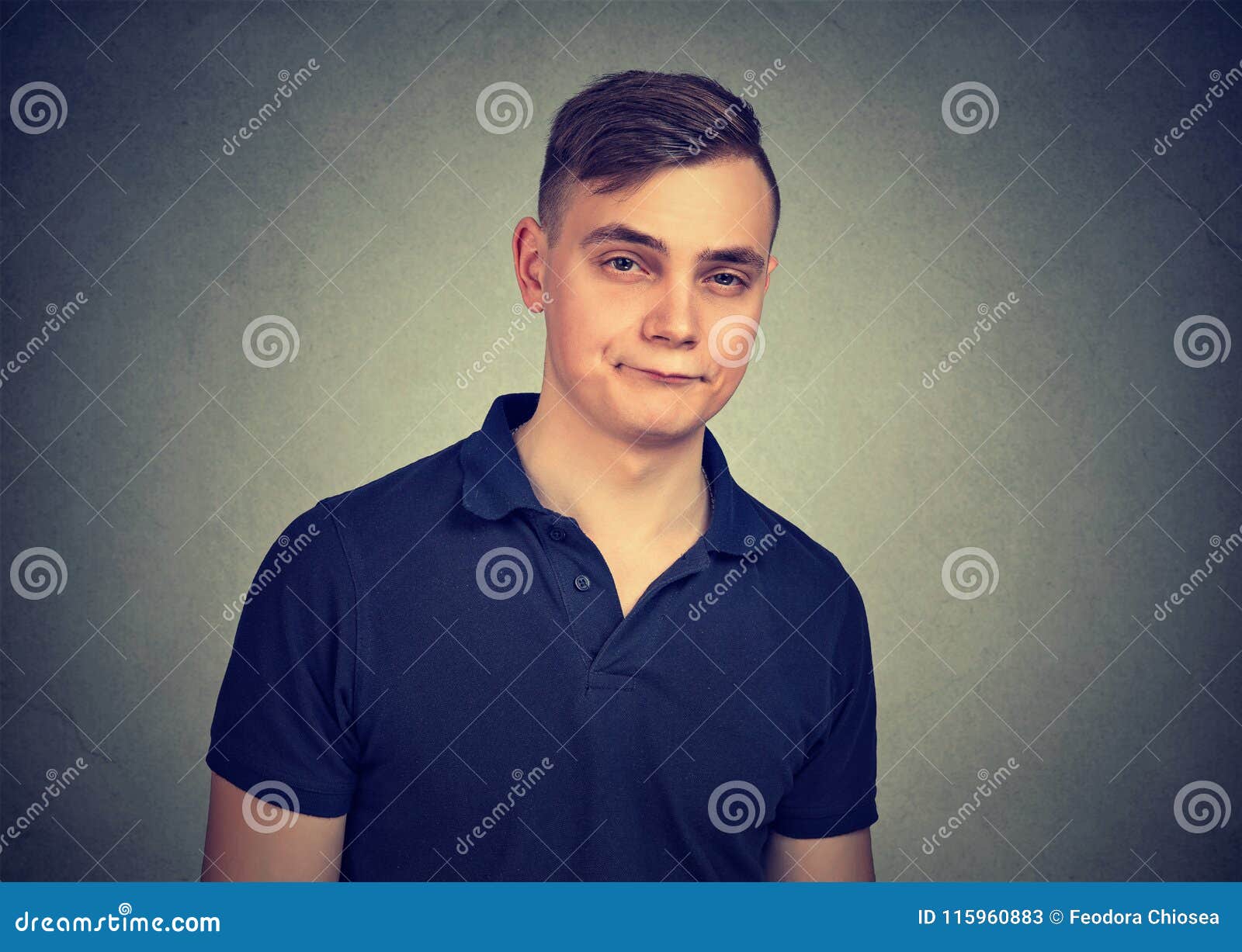 Frowning Man Expressing Doubts and Concerns Stock Image - Image of ...