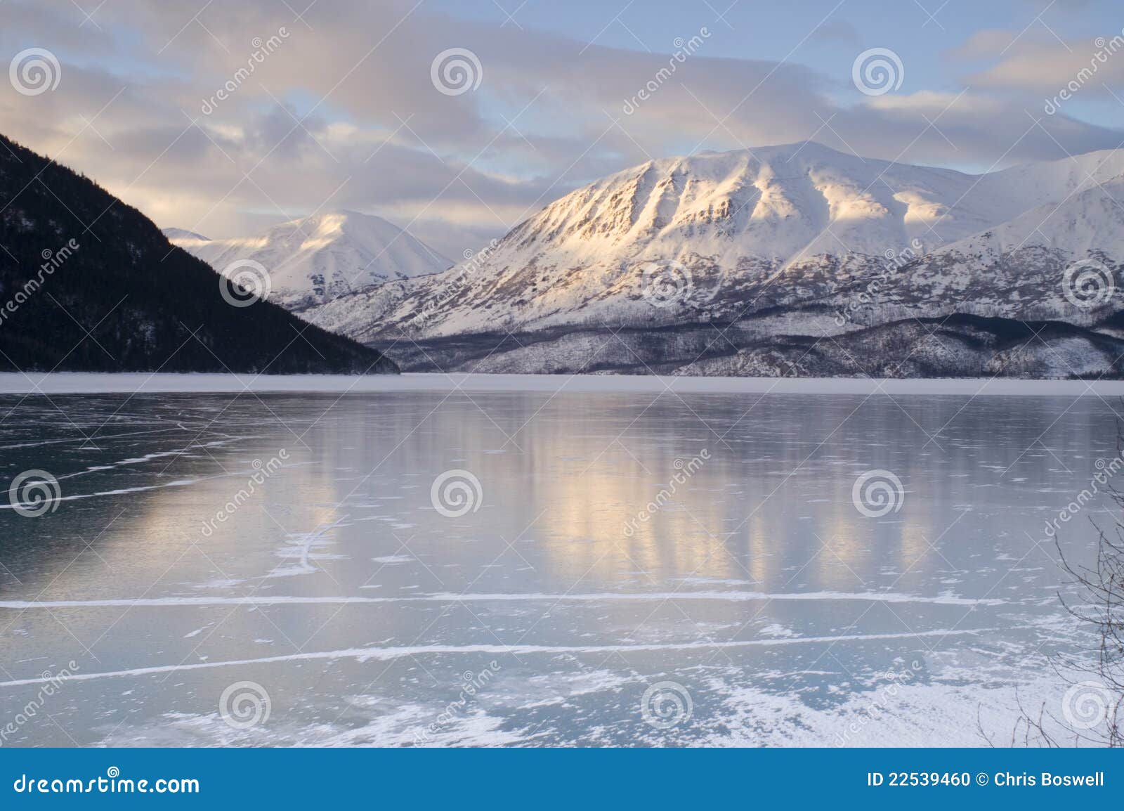 Frozen Kenai Lake Seward Hwy Alaska Wilderness Stock Photo - Image of ...