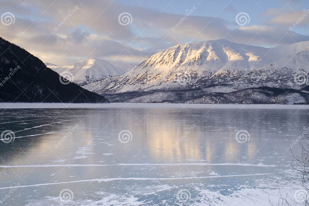 Frozen Kenai Lake Seward Hwy Alaska Wilderness Stock Photo - Image of ...