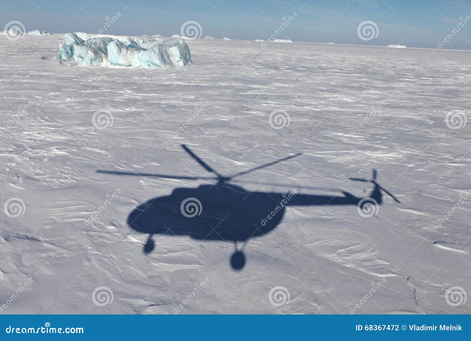 Frozen Arctic Ocean and Helicopter Shadow Stock Photo - Image of polar ...