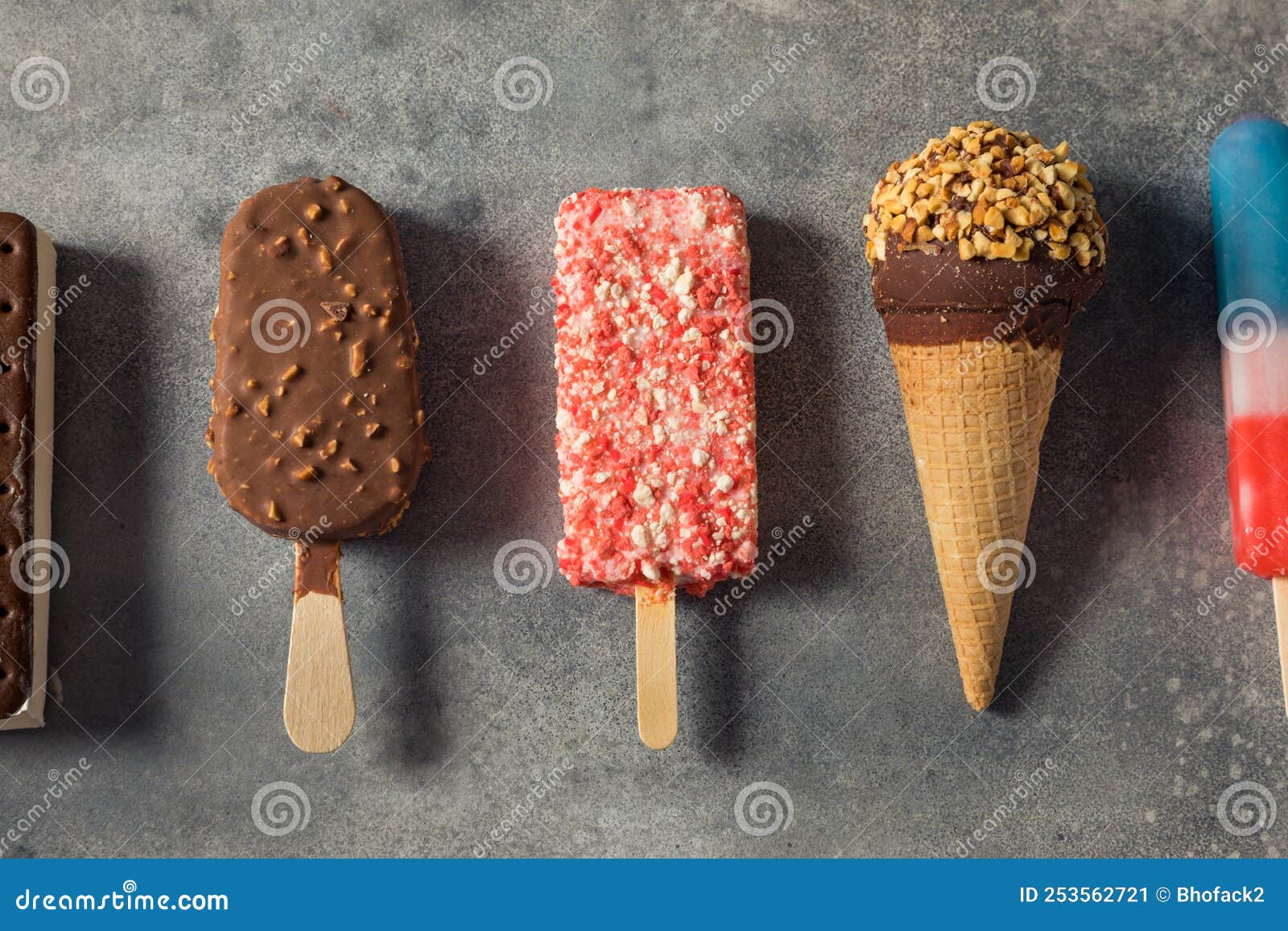 Frozen Assorted Ice Cream Bars Stock Image - Image of cool, brown ...