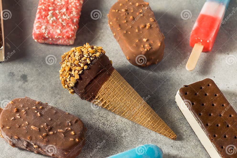 Frozen Assorted Ice Cream Bars Stock Image - Image of vanilla, lollipop ...