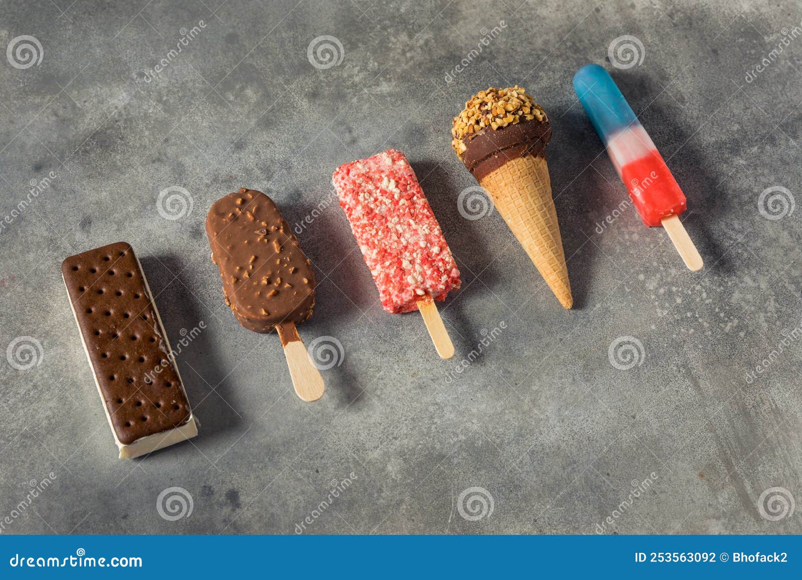 Frozen Assorted Ice Cream Bars Stock Photo - Image of cream, popsicle ...