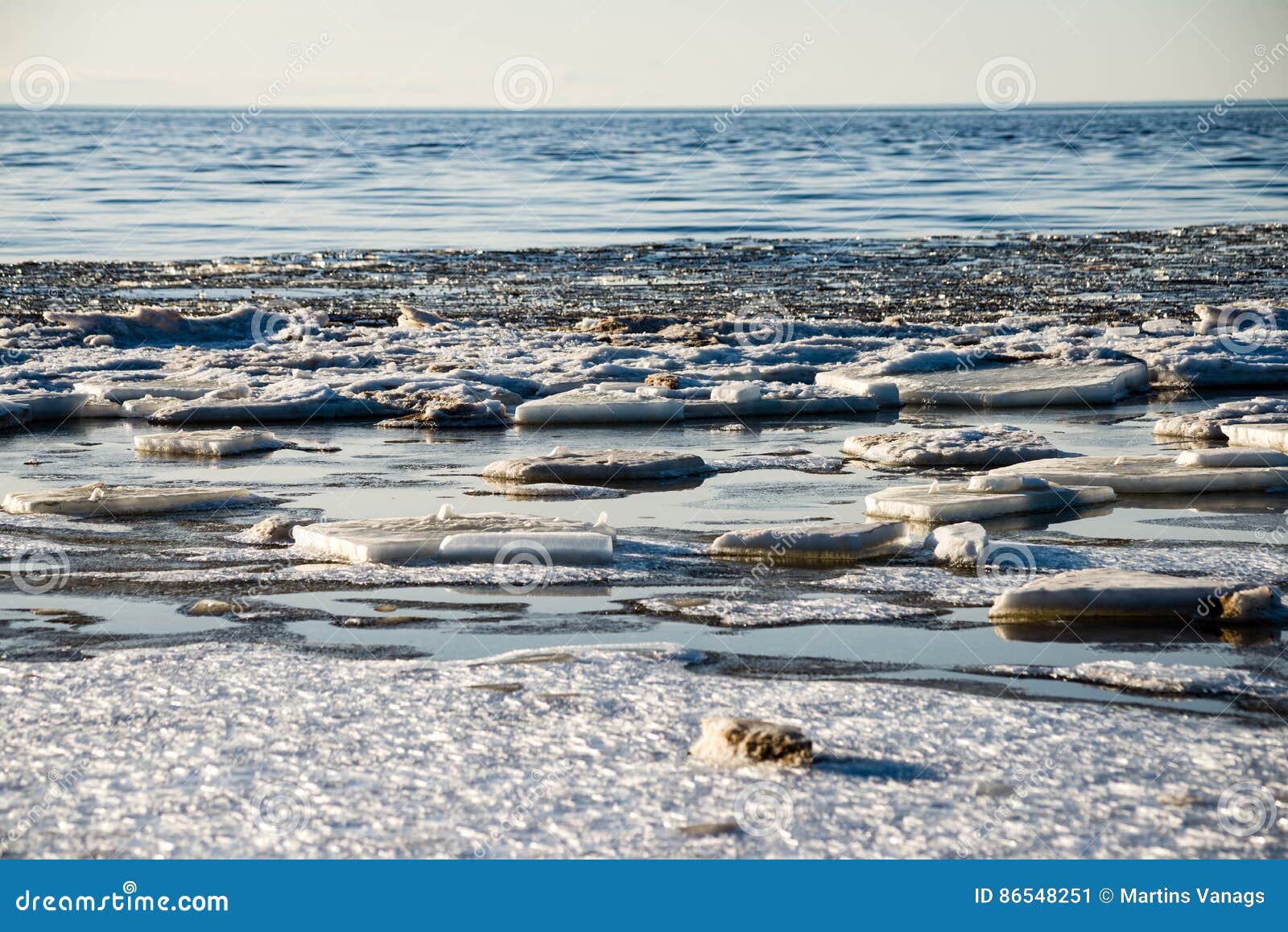 Frozen Beach in Cold Winters Day Stock Image - Image of dramatic ...