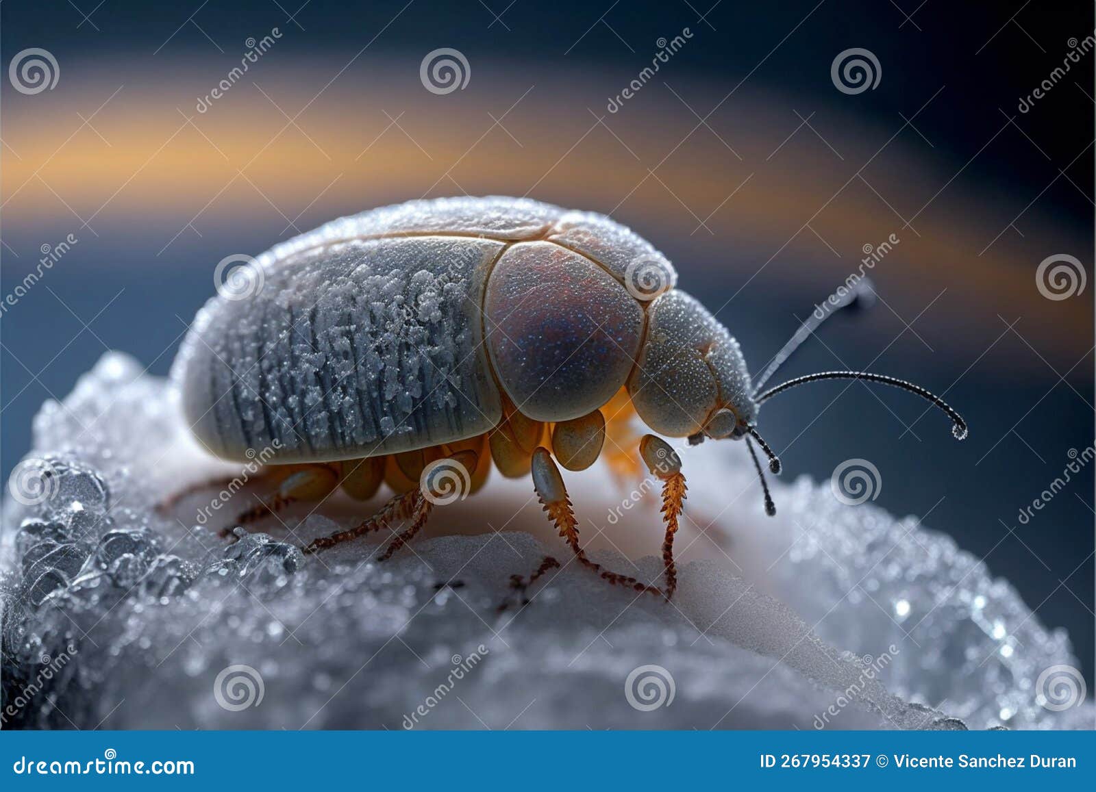 Frozen Beetle, Macro Shot, on the Frozen Winter Ground, Generative Ai ...