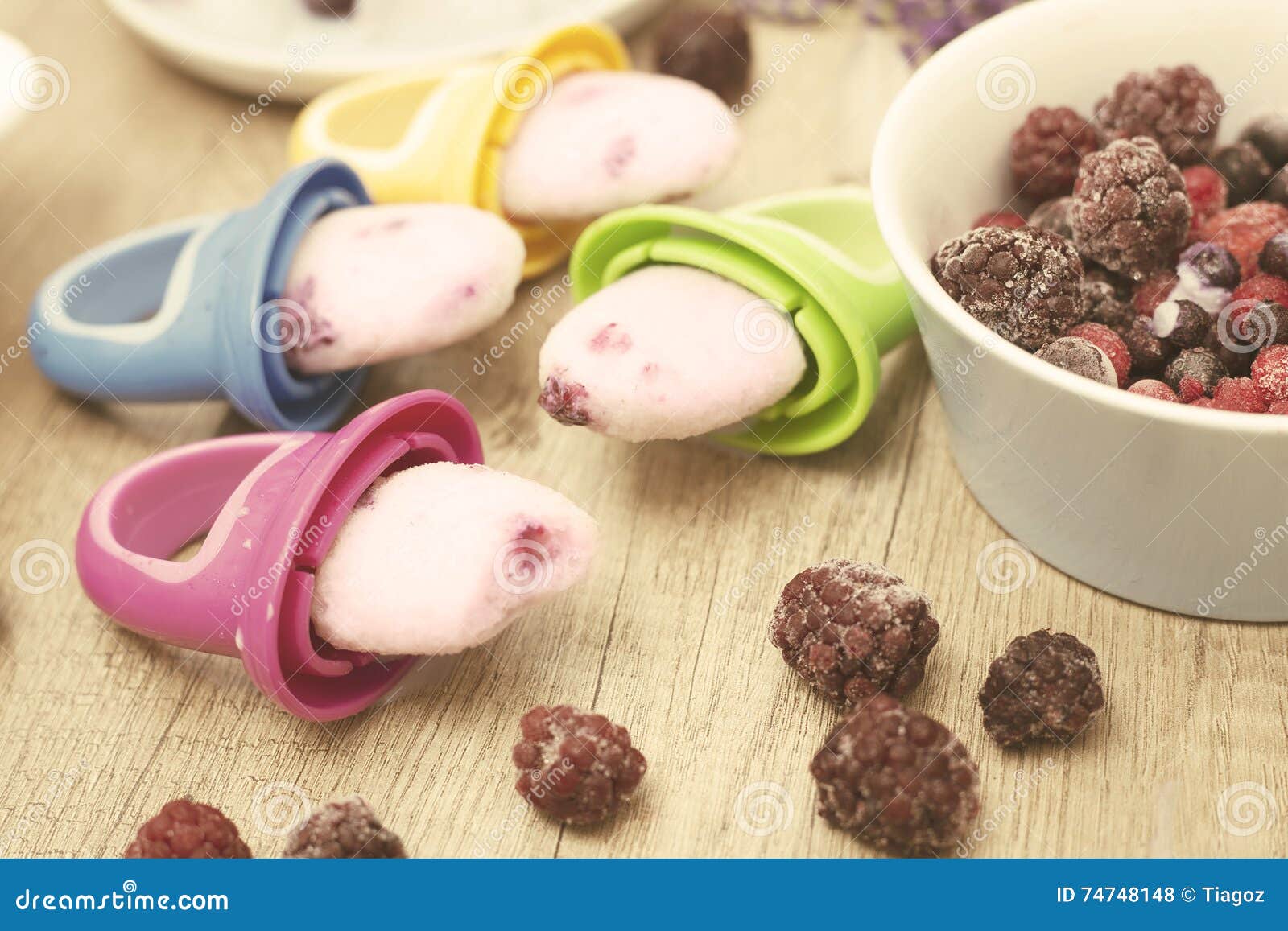 Frozen Berry Popsicles for Babies Stock Photo - Image of juicy, infant ...