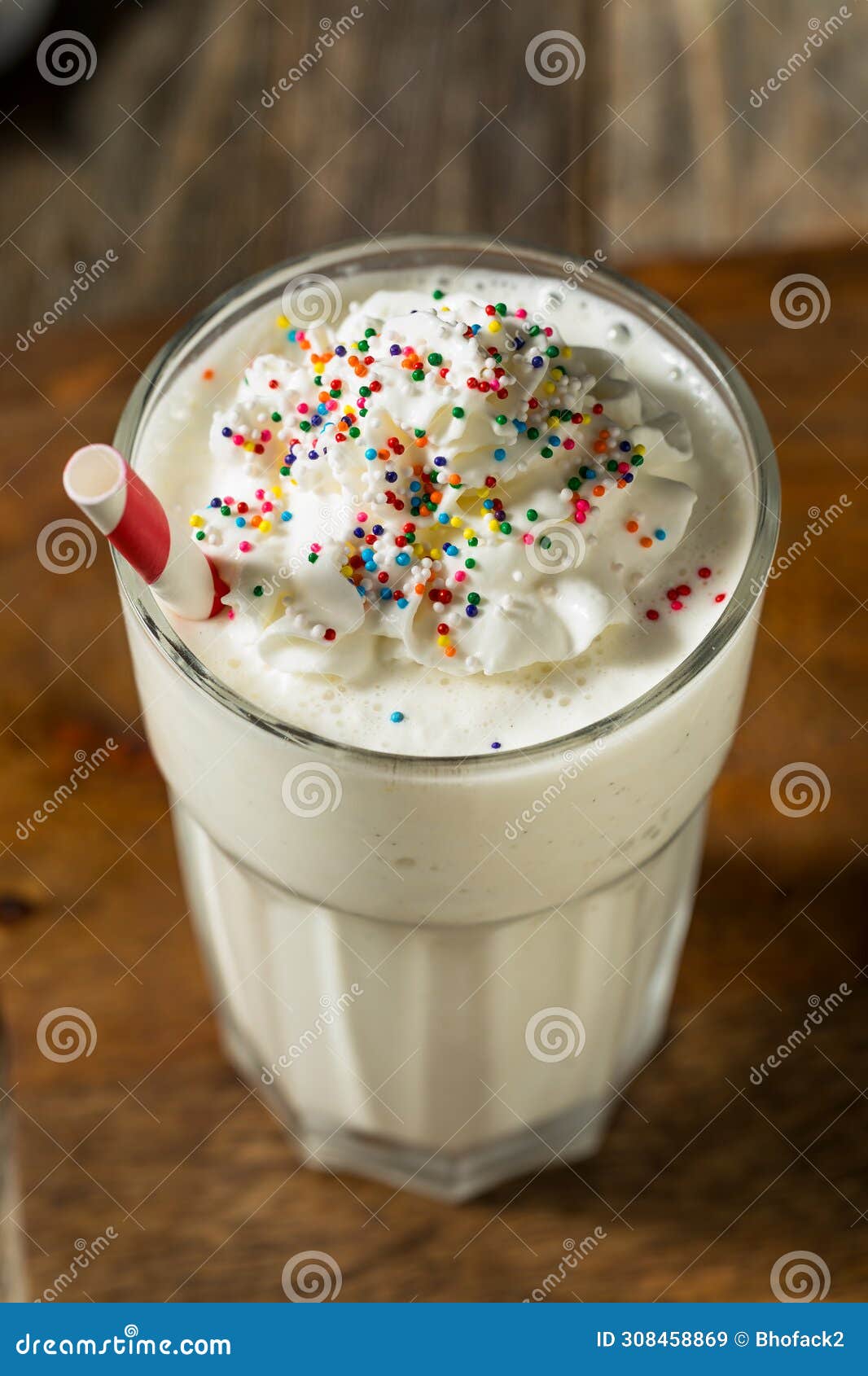 Frozen Blended Vanilla Milkshake Stock Image - Image of shake, sugar ...