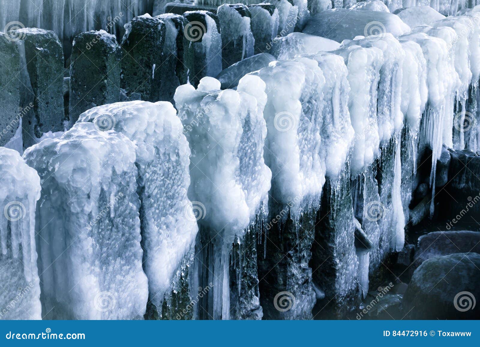 Frozen Blocks of Ice on the Beach Stock Photo - Image of white, cold ...